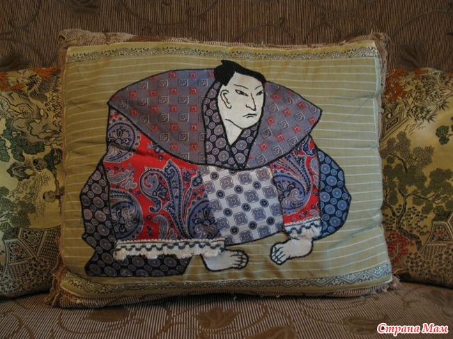 Лоскутная подушка "Самурай". - Страна Мам