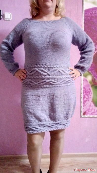 . Серое платье спицами. По мотивам - Вязание - Страна Мам
